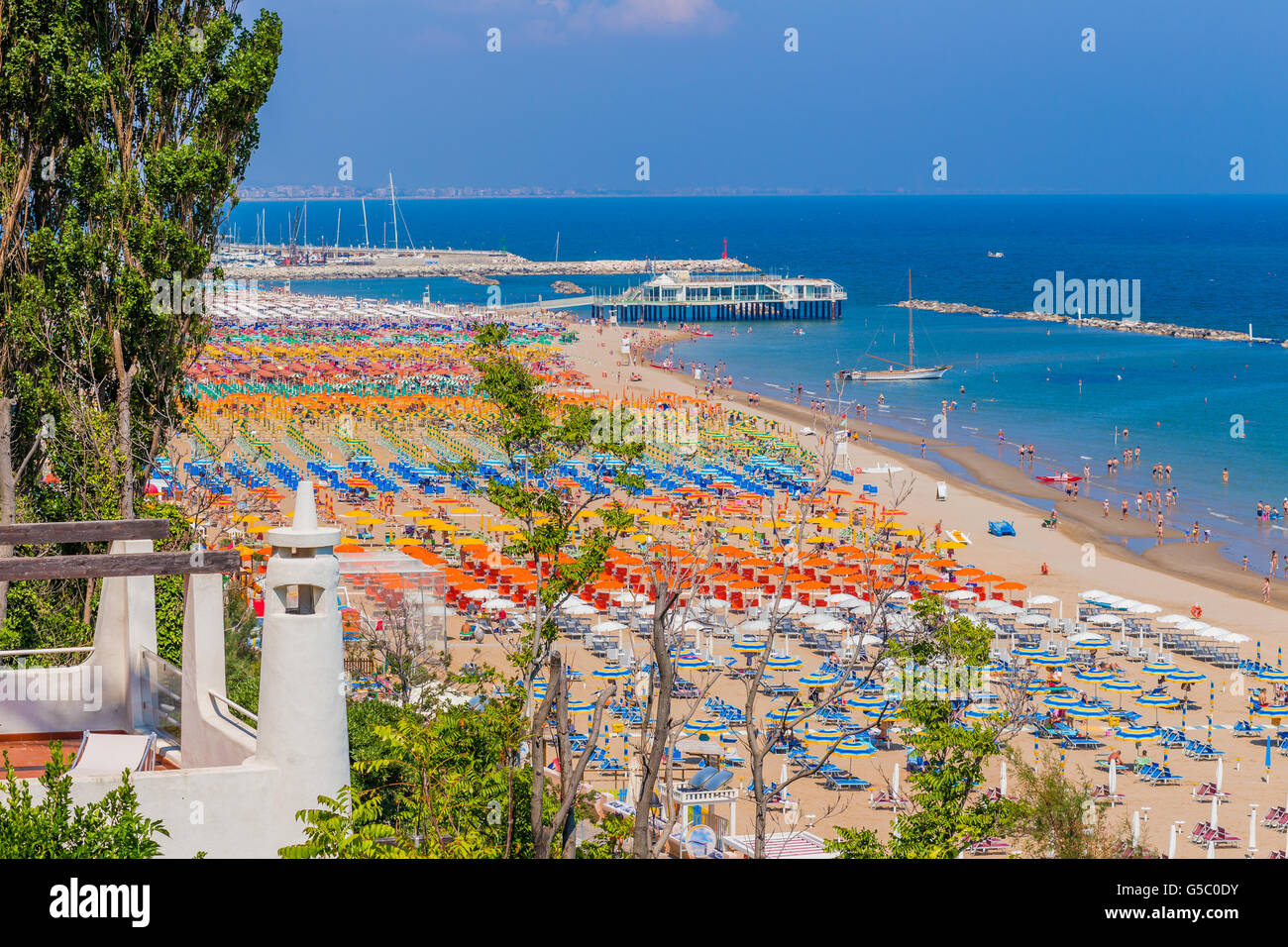 spectacular and colorful view of the beaches of the Marche region in ...