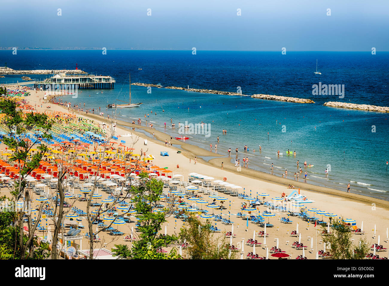 spectacular and colorful view of the beaches of the Marche region in ...