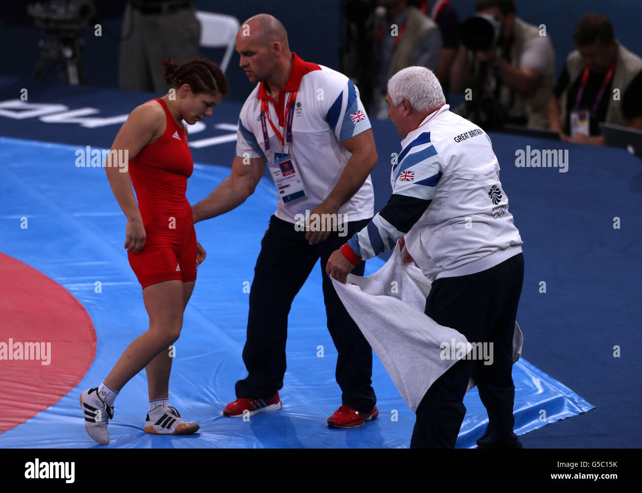 Great Britain's Olga Butkevych (red) reacts after her loss against ...