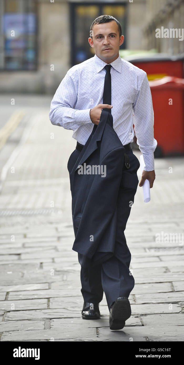 Pc David Price, 29, arrives at Bristol Crown Court, where he walked ...