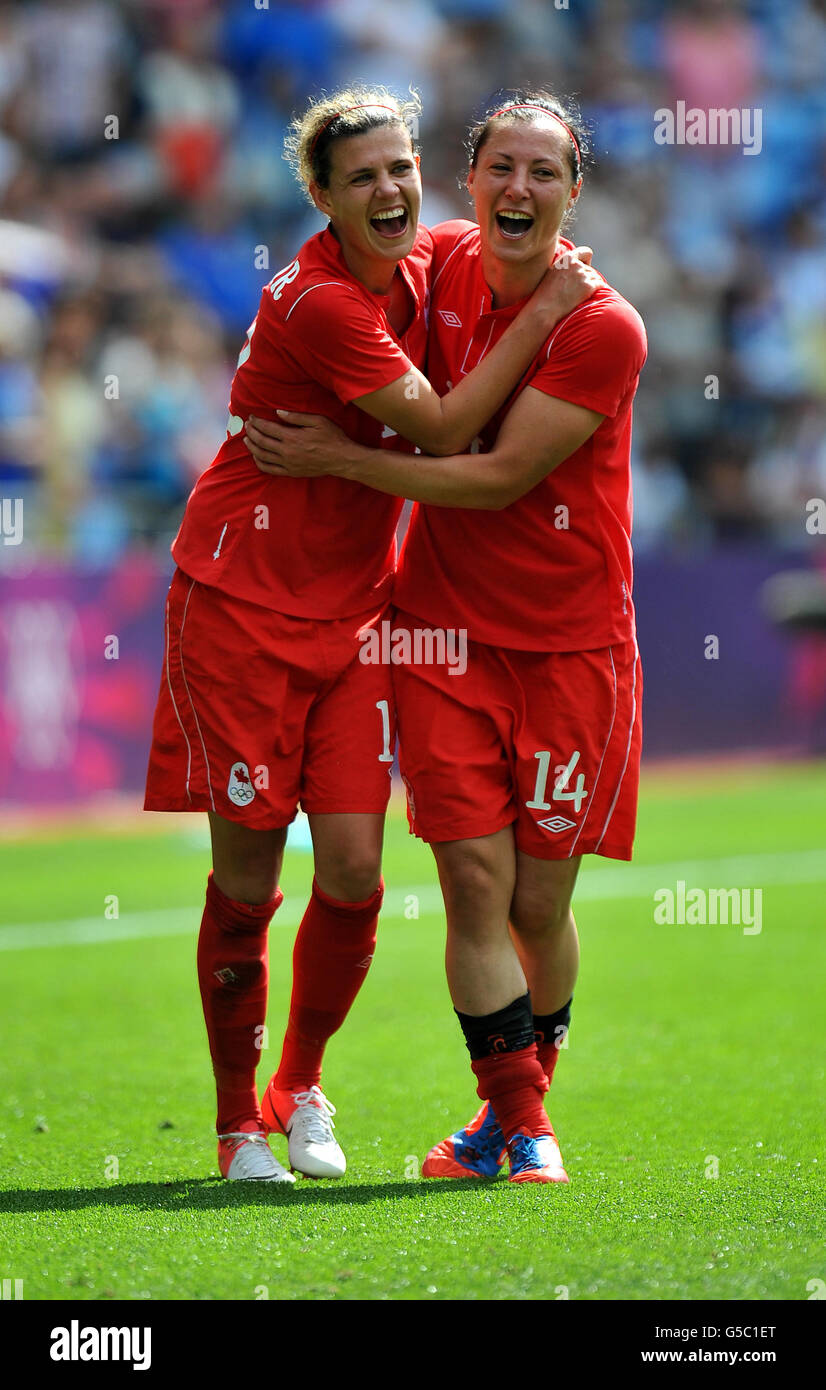 Canada's Christine Sinclair and Melissa Tancredi celebrate their ... Canada's Christine Sinclair and Melissa Tancredi celebrate their ...