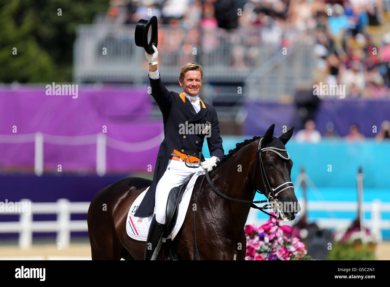 Netherlands's Edward Gal riding Undercover in the Equestrian Dressage ...