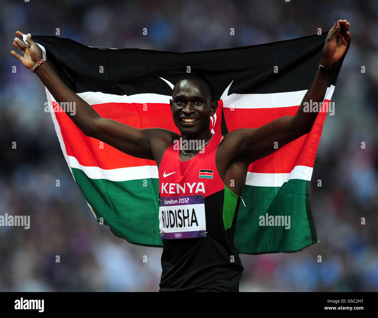 Kenya's David Lekuta Rudisha celebrates winning the Men's 800m Final ...