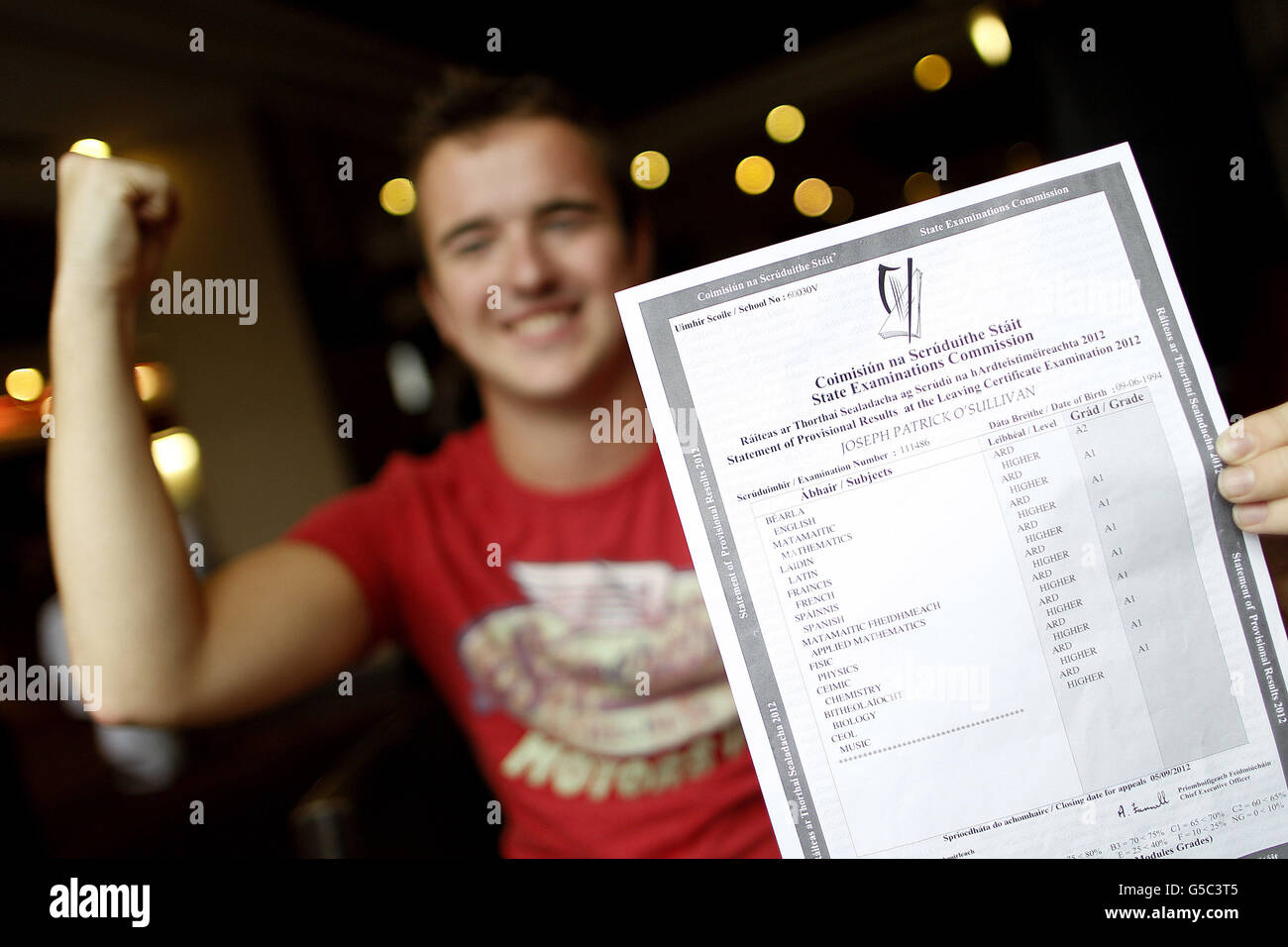 Irish exam results Stock Photo - Alamy