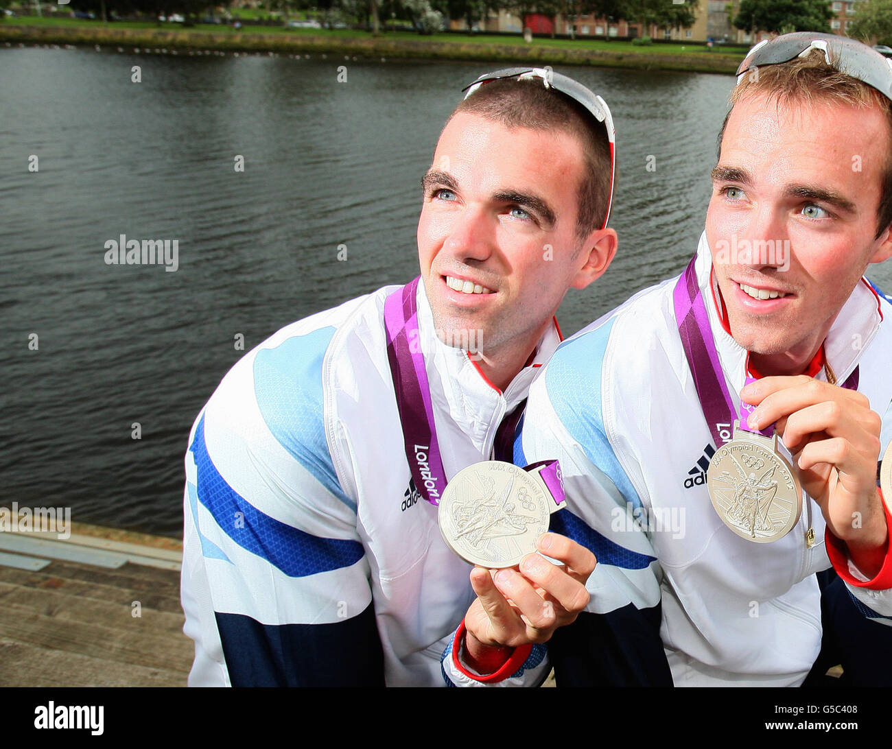 Richard (left) and Peter Chambers (centre) took silver in the ...