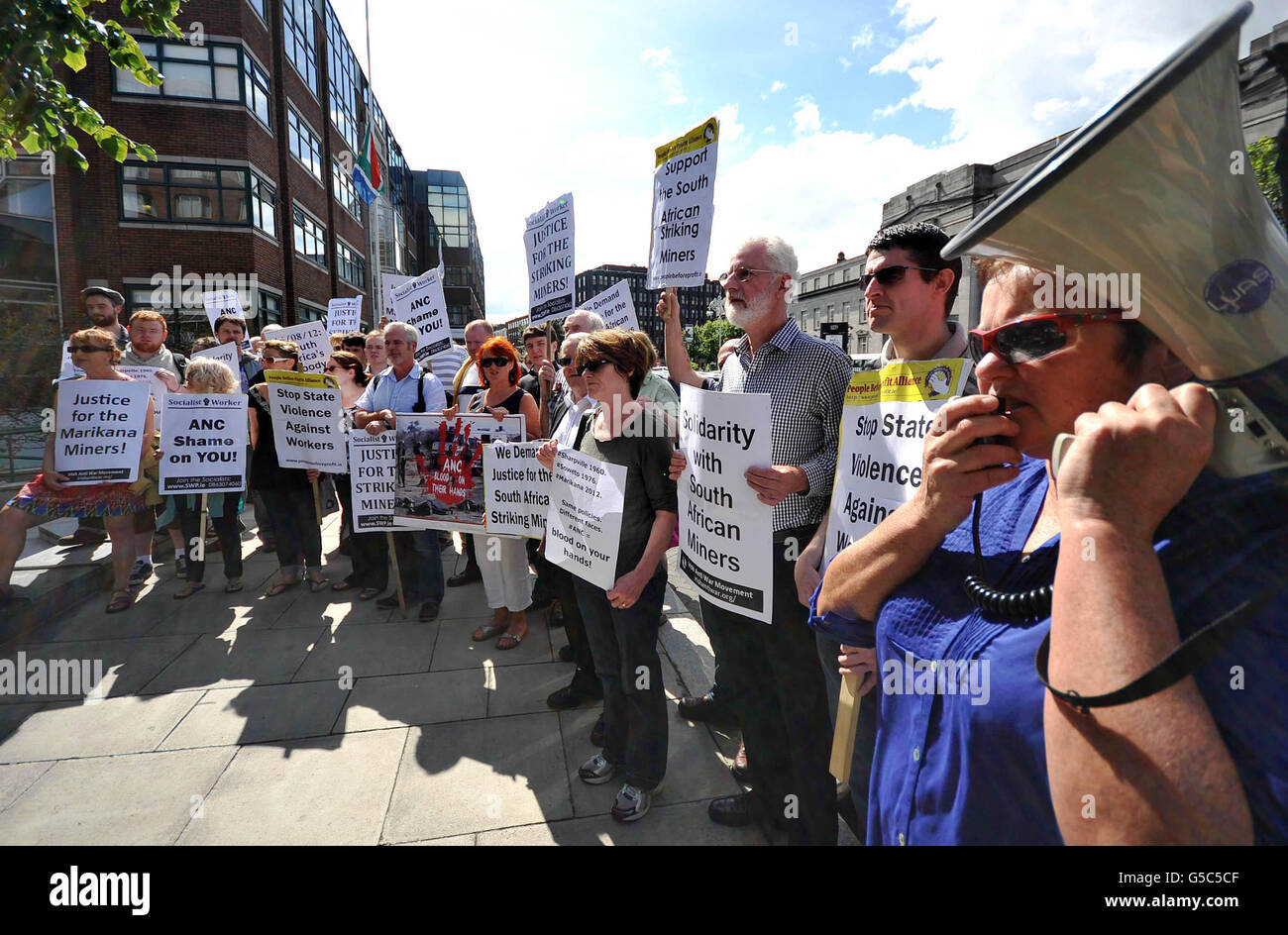 Lonmin protest in Dublin Stock Photo - Alamy