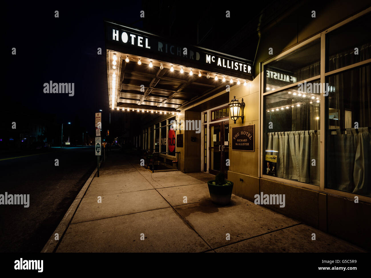 The Hotel Richard McAllister at night, in downtown Hanover ...
