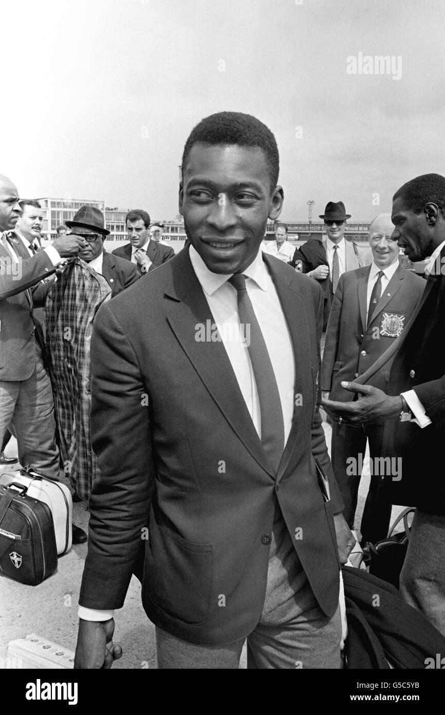 Pele, Inside forward of the Brazil World Cup squad, in a very ...