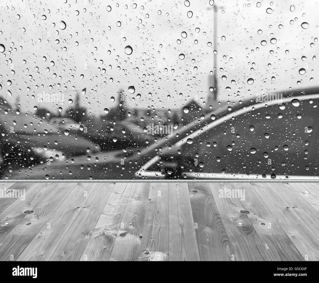 Wooden style floor stage and rain drop wall for display of product or ...