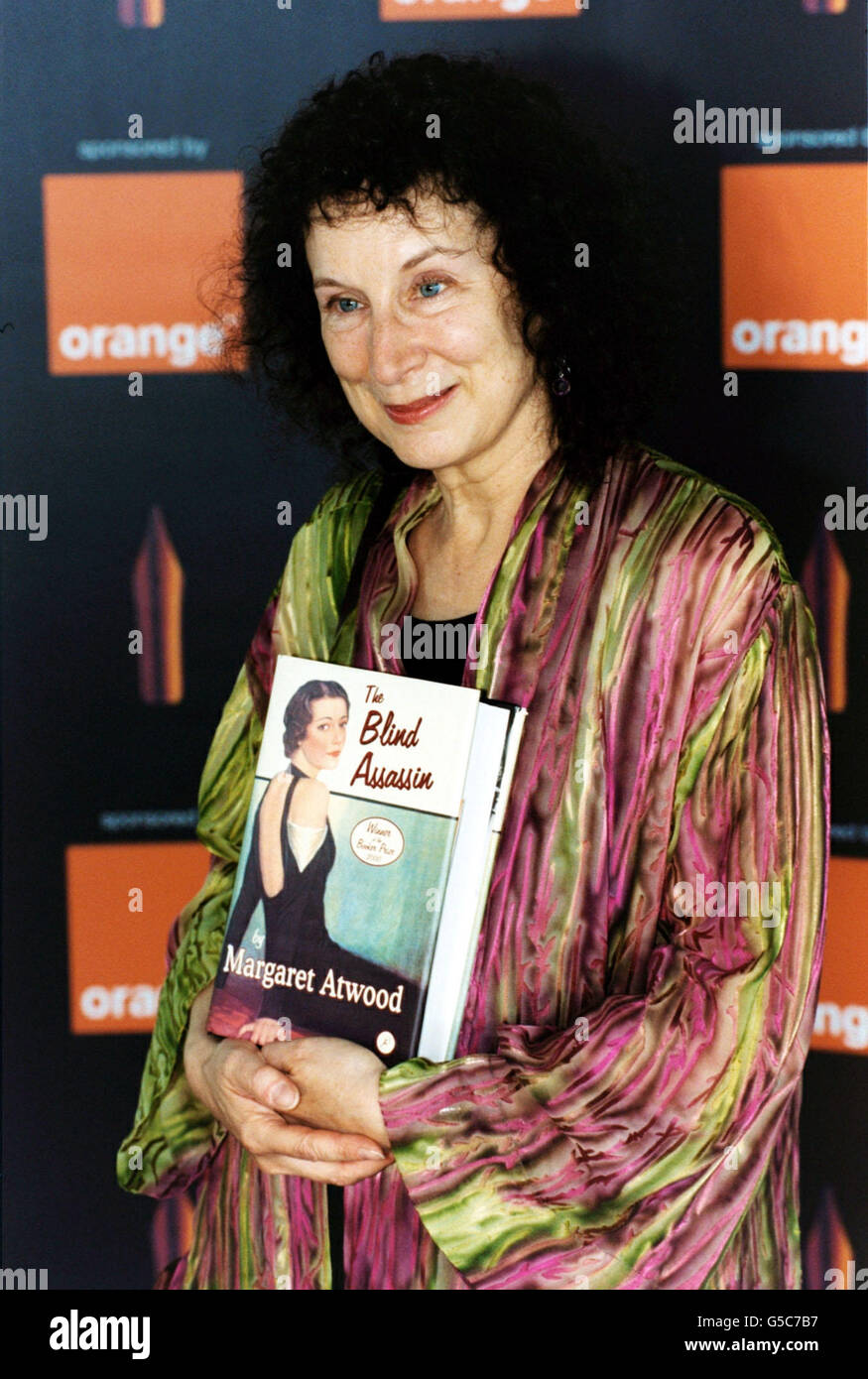 Canadian novelist Margaret Atwood with her novel "The Blind Assassin ...
