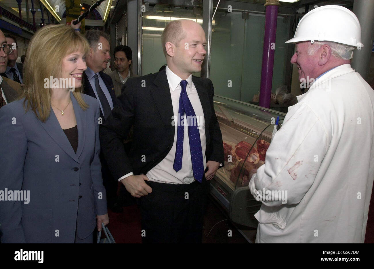 Conservative Party leader William Hague and his wife Ffion meet an ...