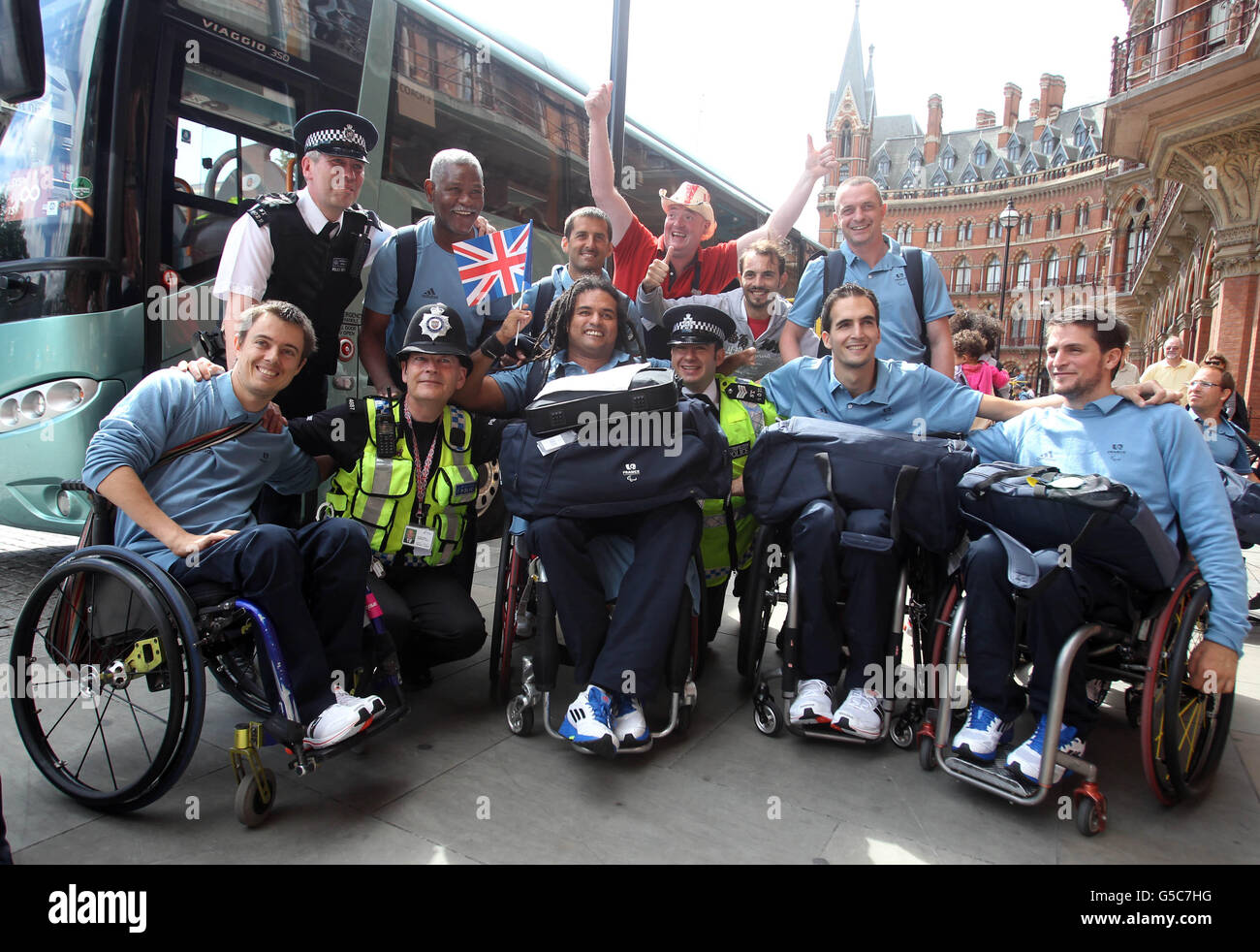 The french paralympic team arriving st pancras station hi-res stock ...
