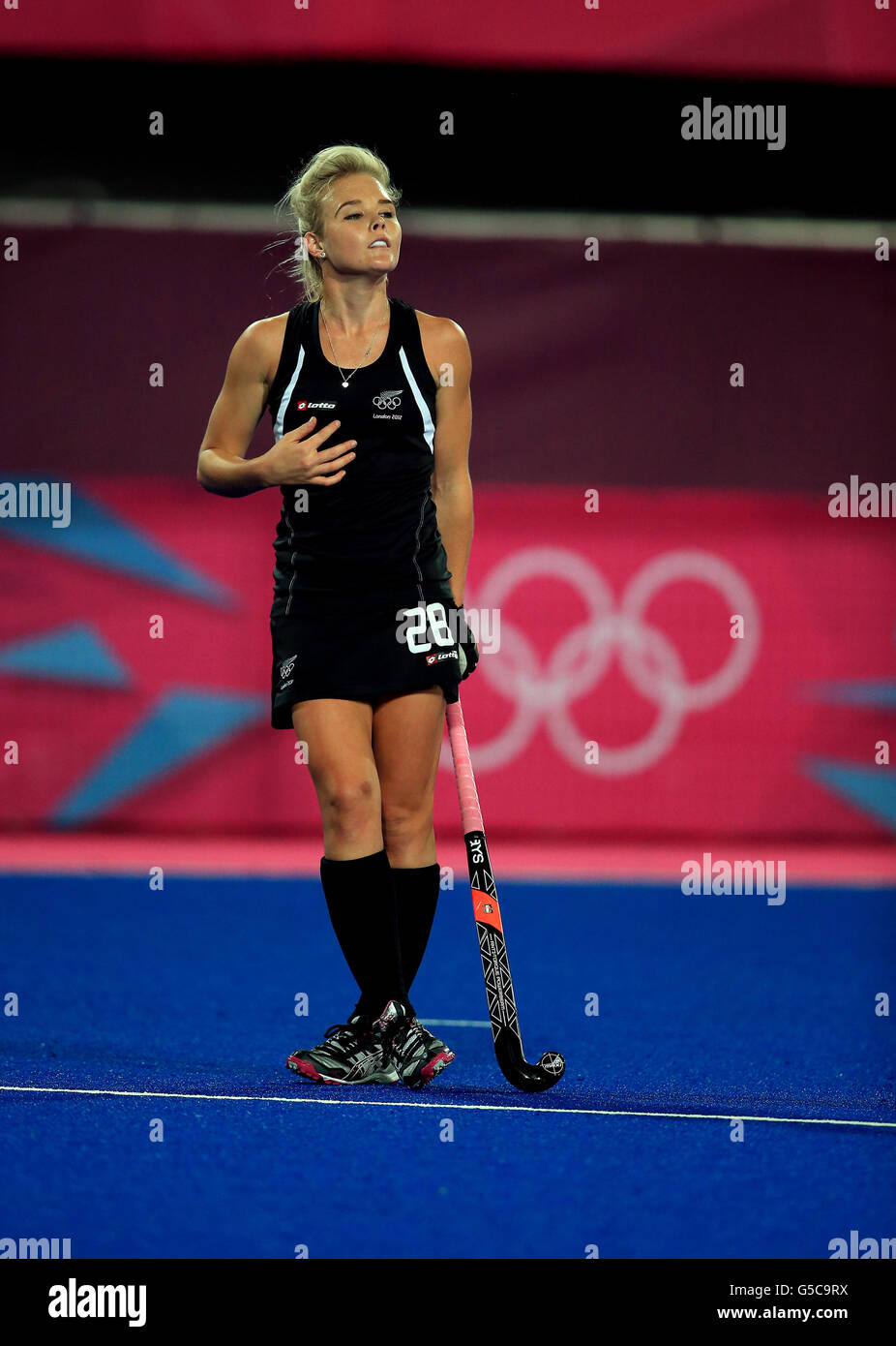 New Zealand's Charlotte Harrison in action against Argentina in the Preliminary Round Group B ...