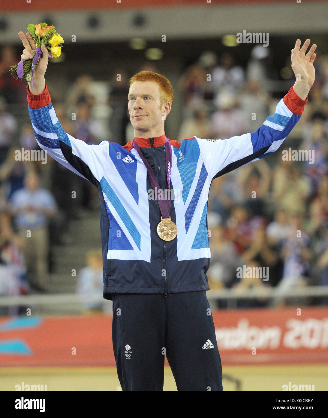 Great Britain's Ed Clancy celebrates with his Bronze medal on the ...