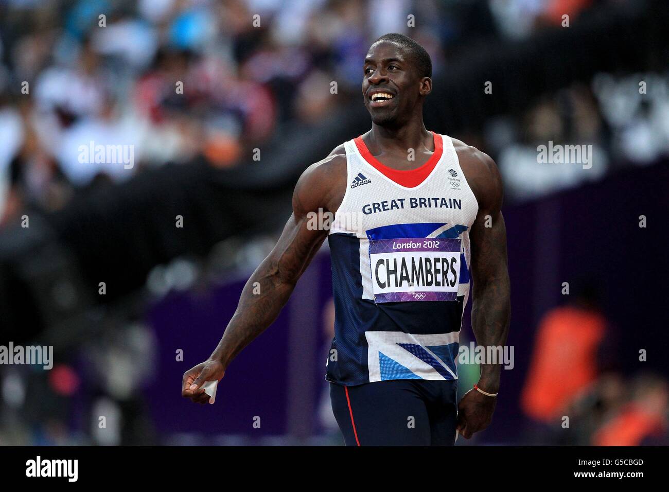 Great Britain's Dwain Chambers reacts after his 100m semi final at the ...