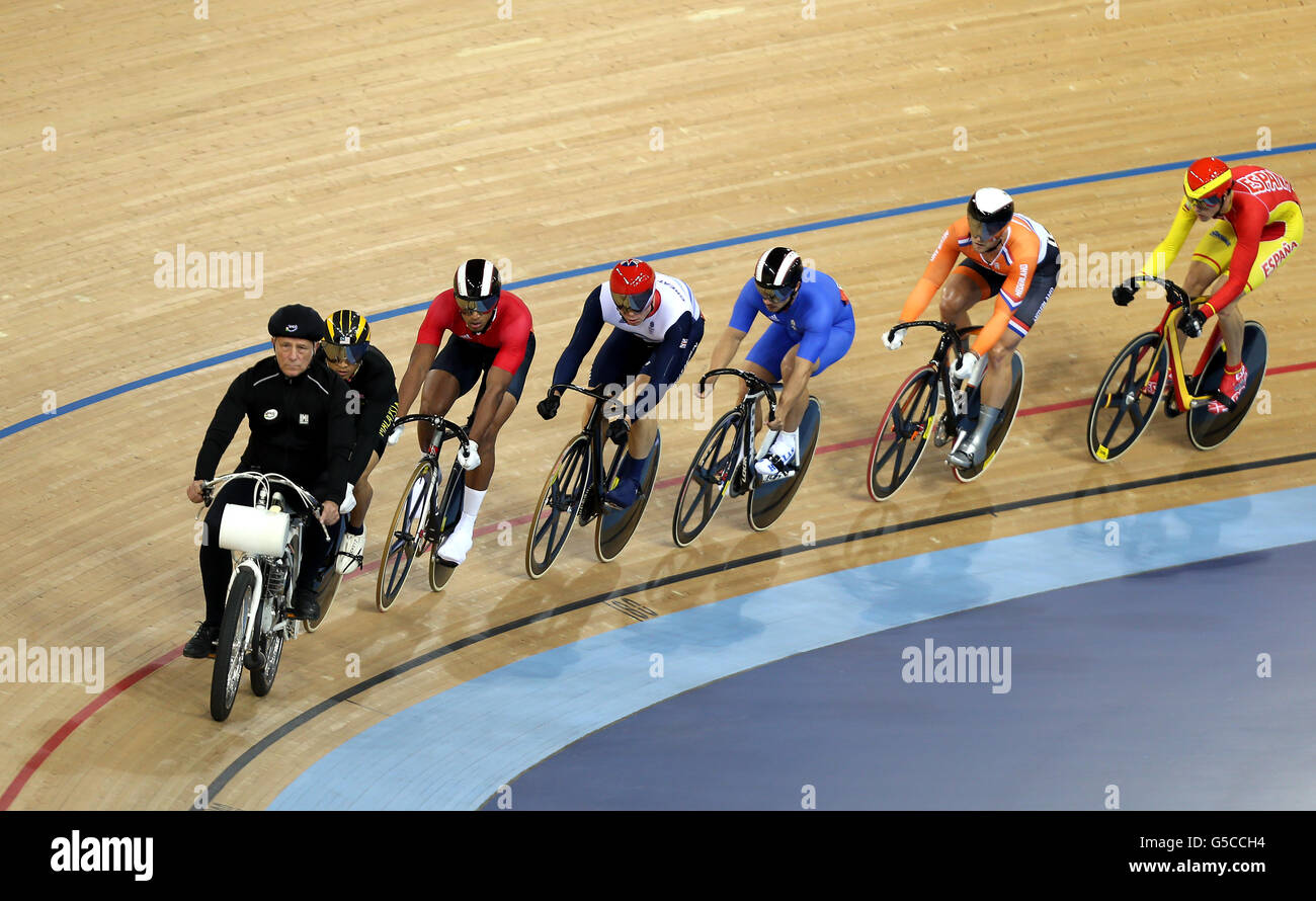 Great Britain's Sir Chris Hoy (fourth from fron) during the Men's ...