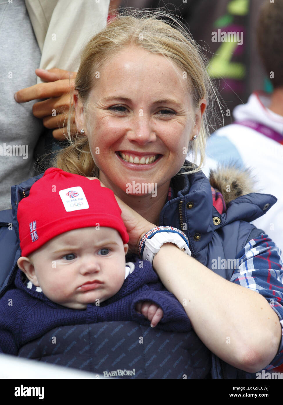 Sarah Ayton, the wife of Great Britain's Nick Dempsey with their ...