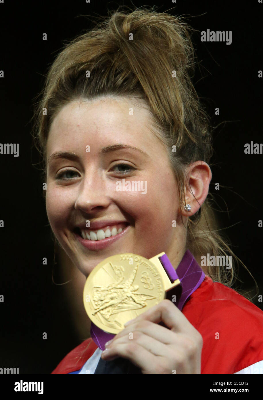 Great britains jade jones celebrates winning gold in excel hi-res stock ...