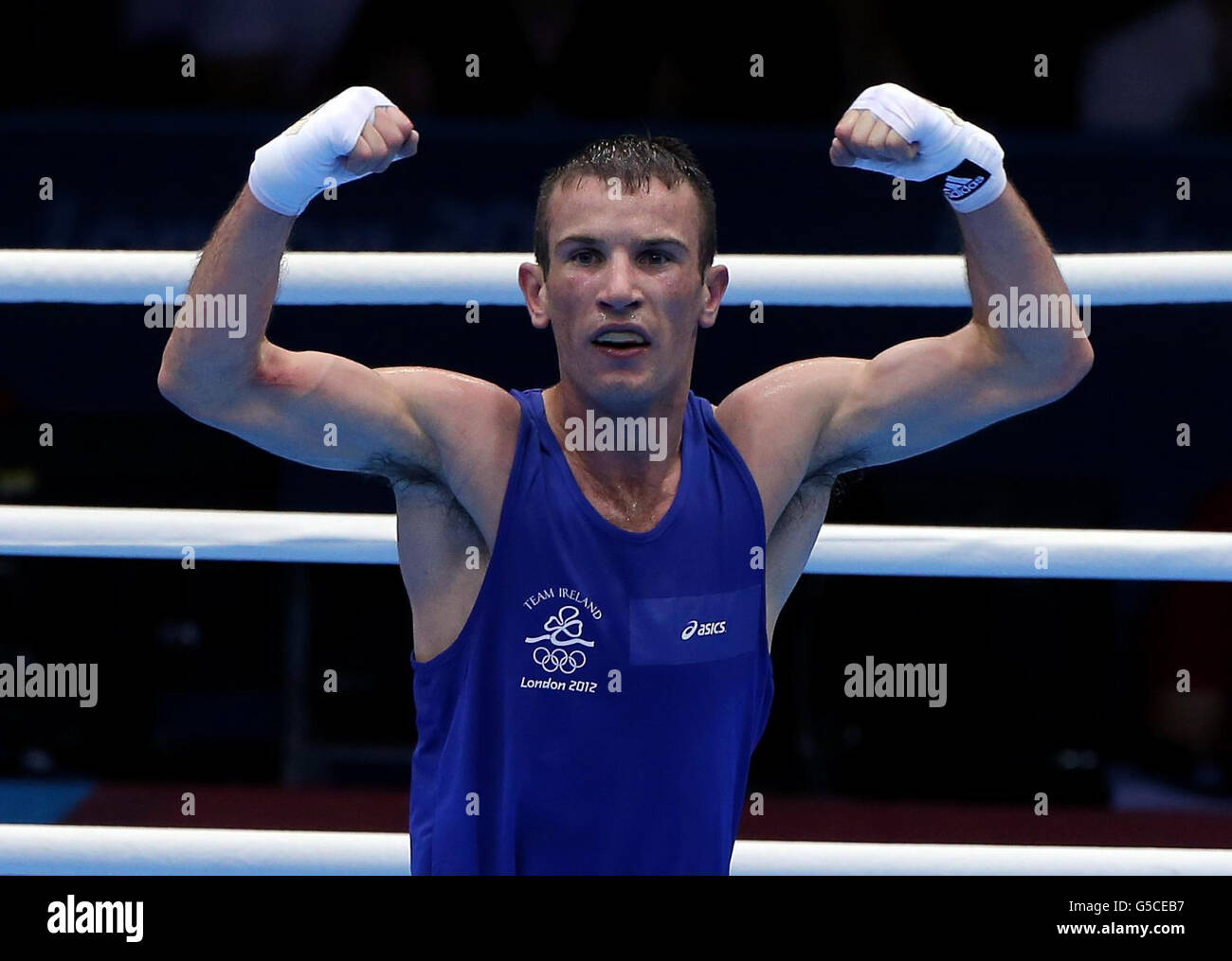 Ireland's John Joe Nevin celebrates defeating Cuba's Lazaro Alvarez ...