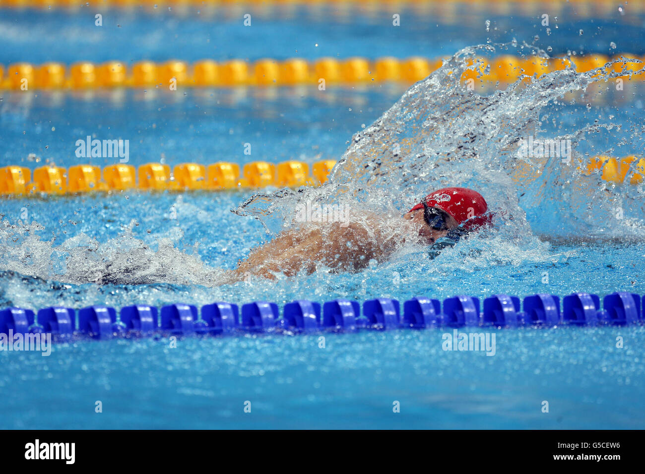 Great Britain's Sam Weale competes in the Swimming stage of the Modern ...