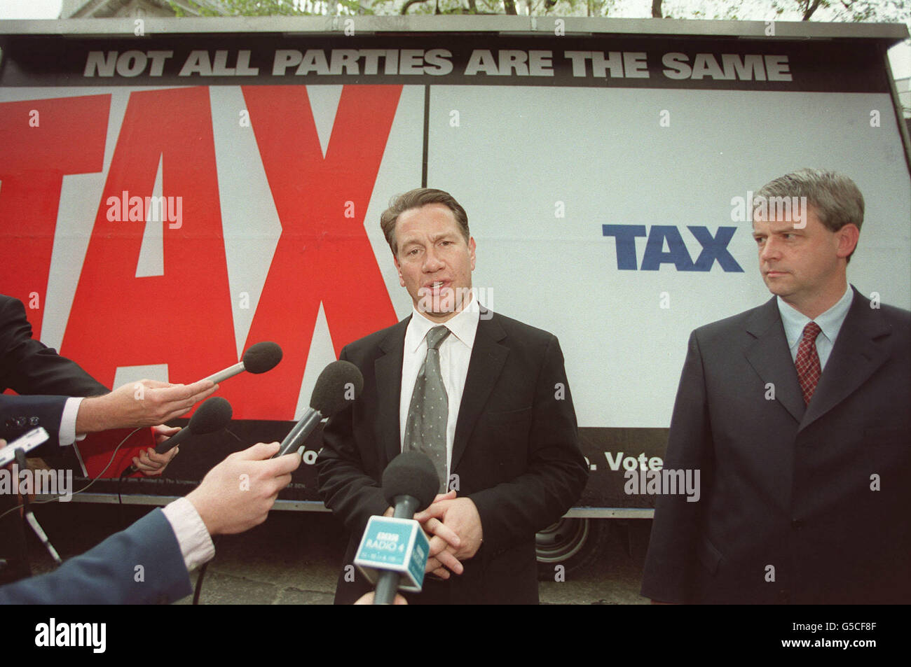 Shadow Chancellor of the Exchequer Michael Portillo (L) and Shadow ...