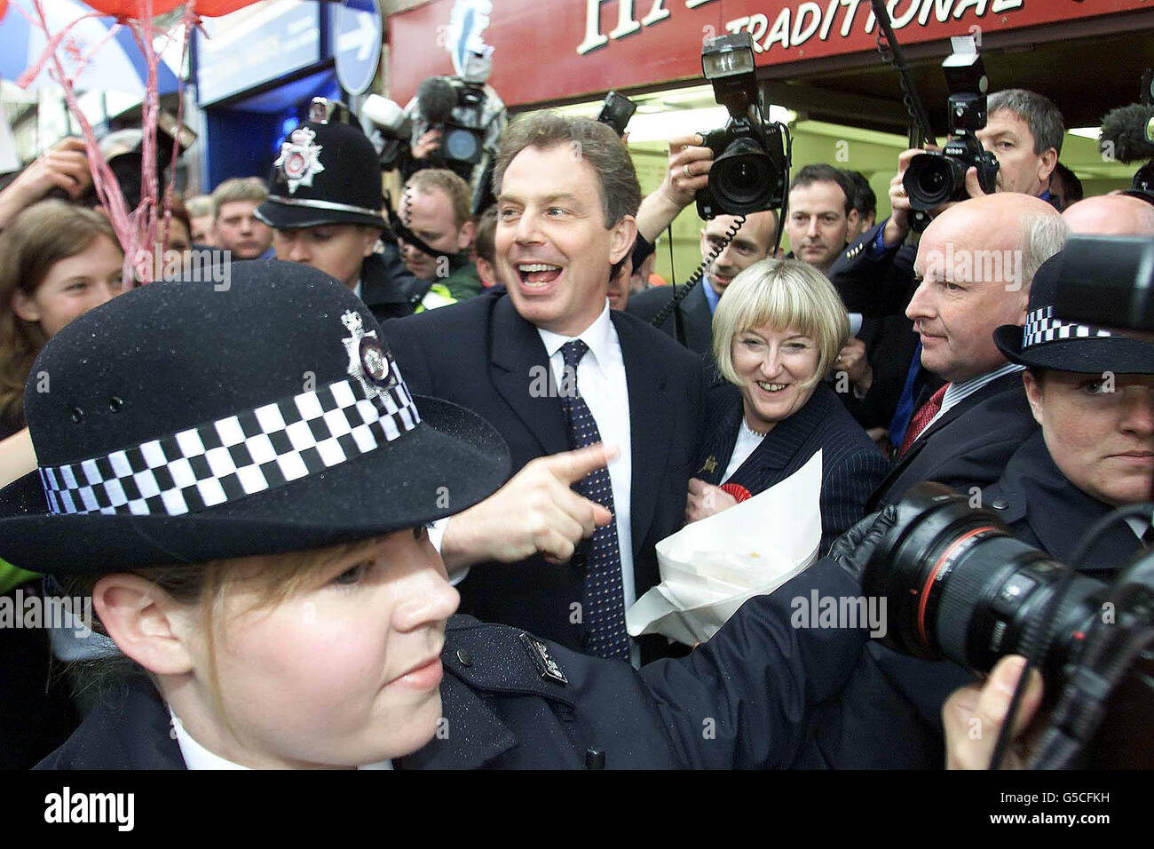 Prime Minister Tony Blair, with local Labour MP Christine McCafferty ...
