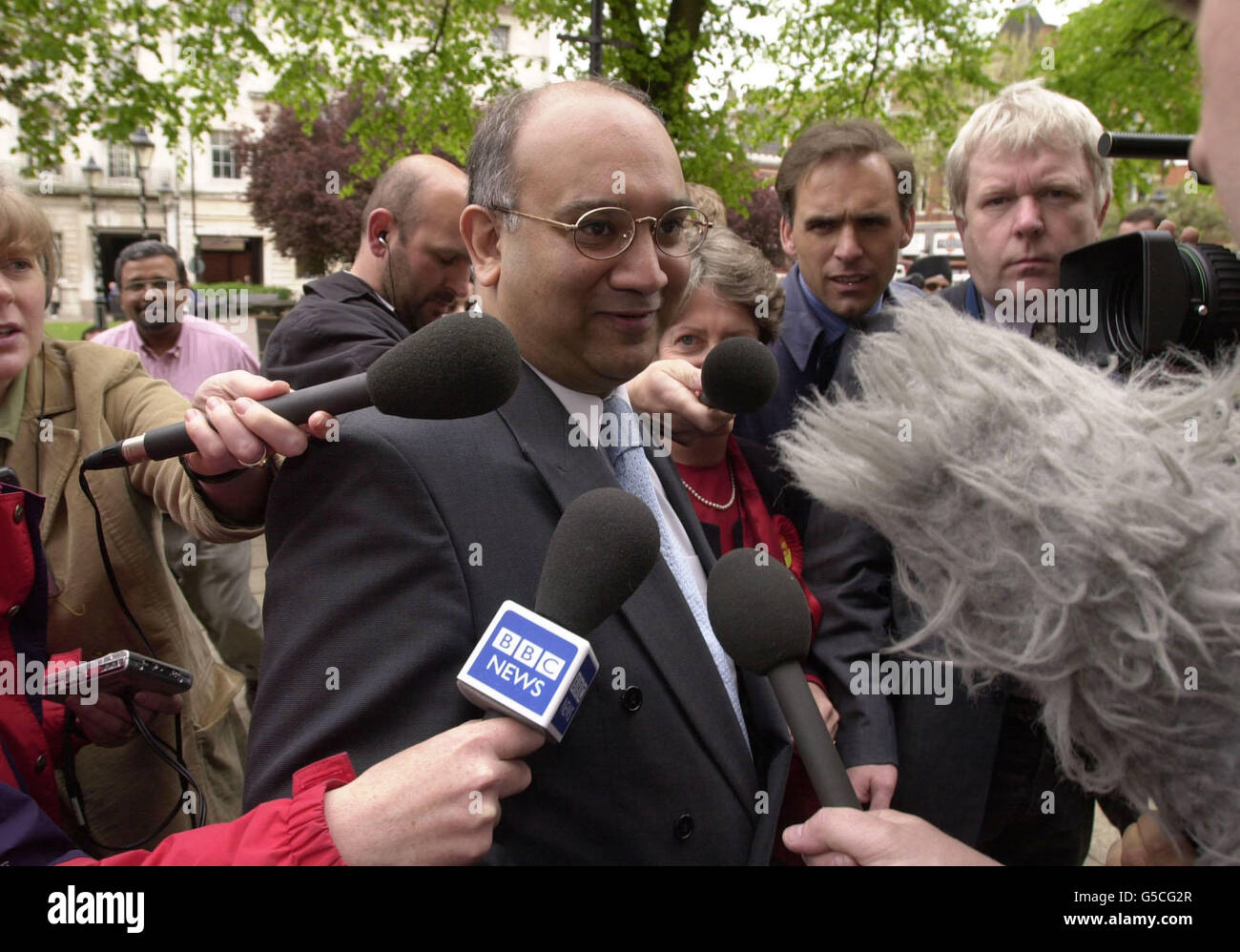 Europe Minister Keith Vaz is surrounded by journalists as he arrives ...
