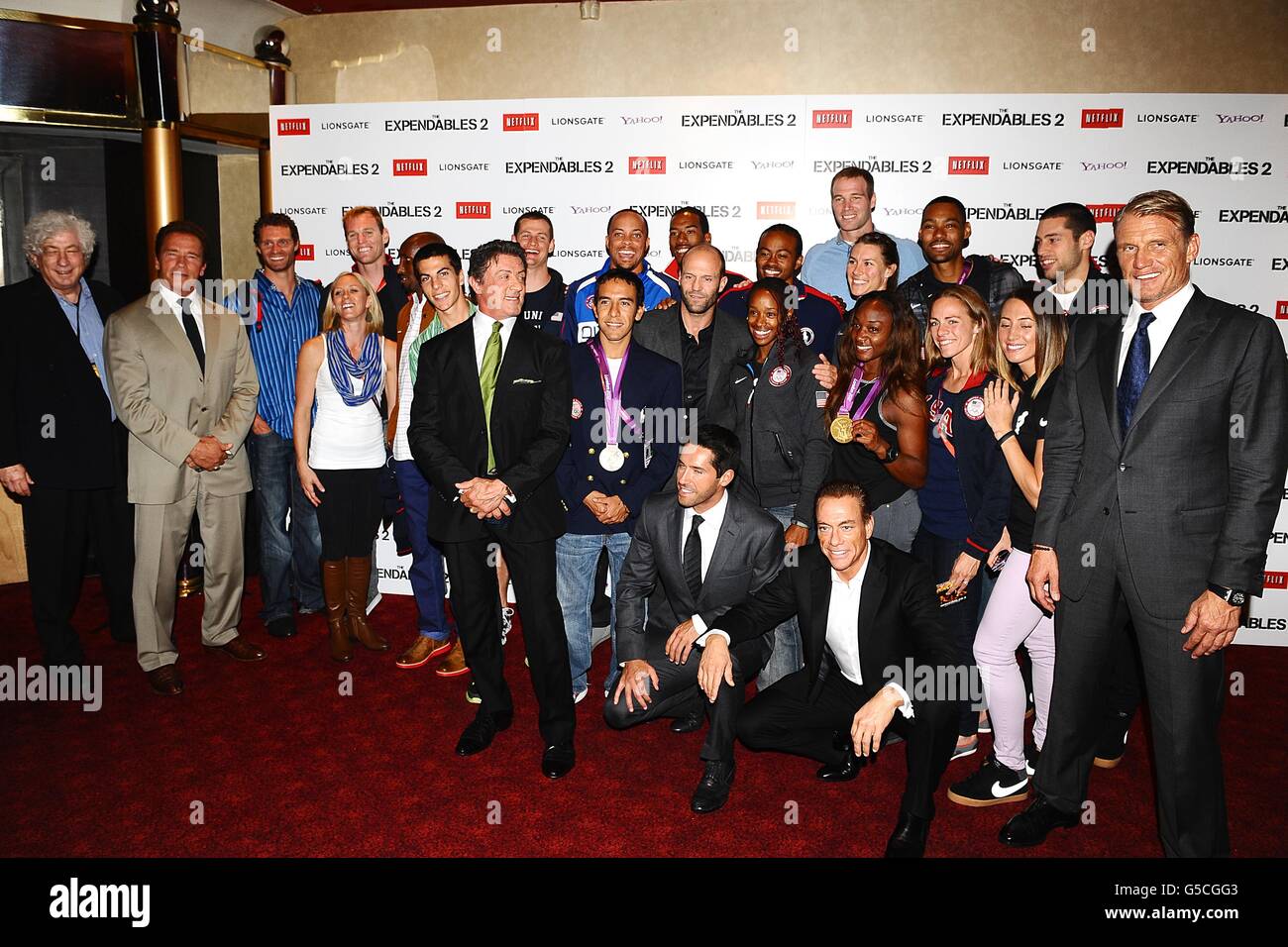 Expendables cast with Olympic Team USA arriving for the UK Premiere of ...