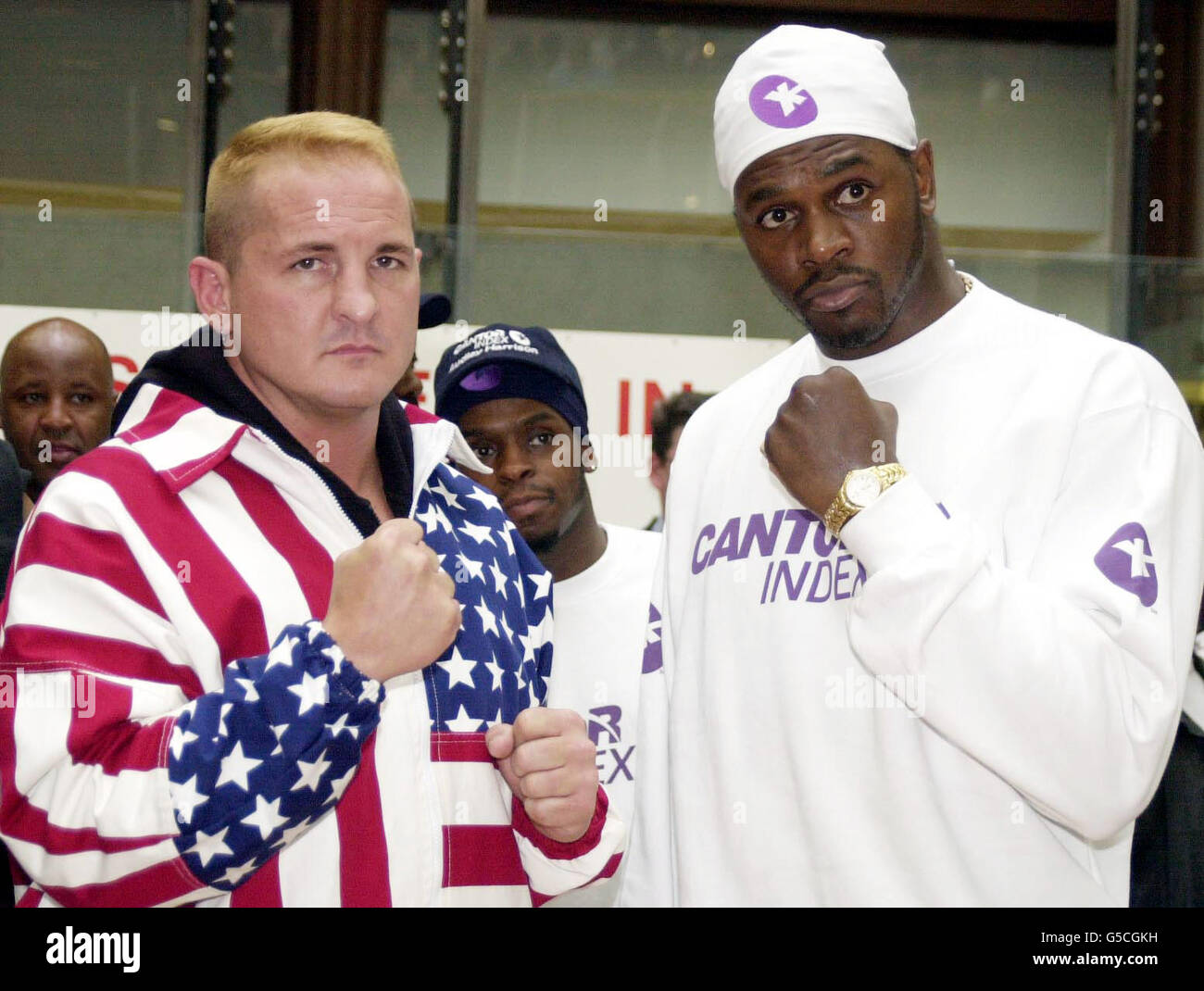 Great Britain's Heavy Weight prospect Audley Harrison (right) and USA's ...