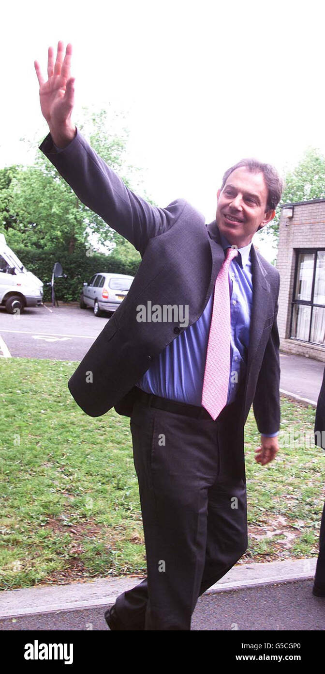 Prime Minister Tony Blair on a visit to Gabalfa Community centre in ...