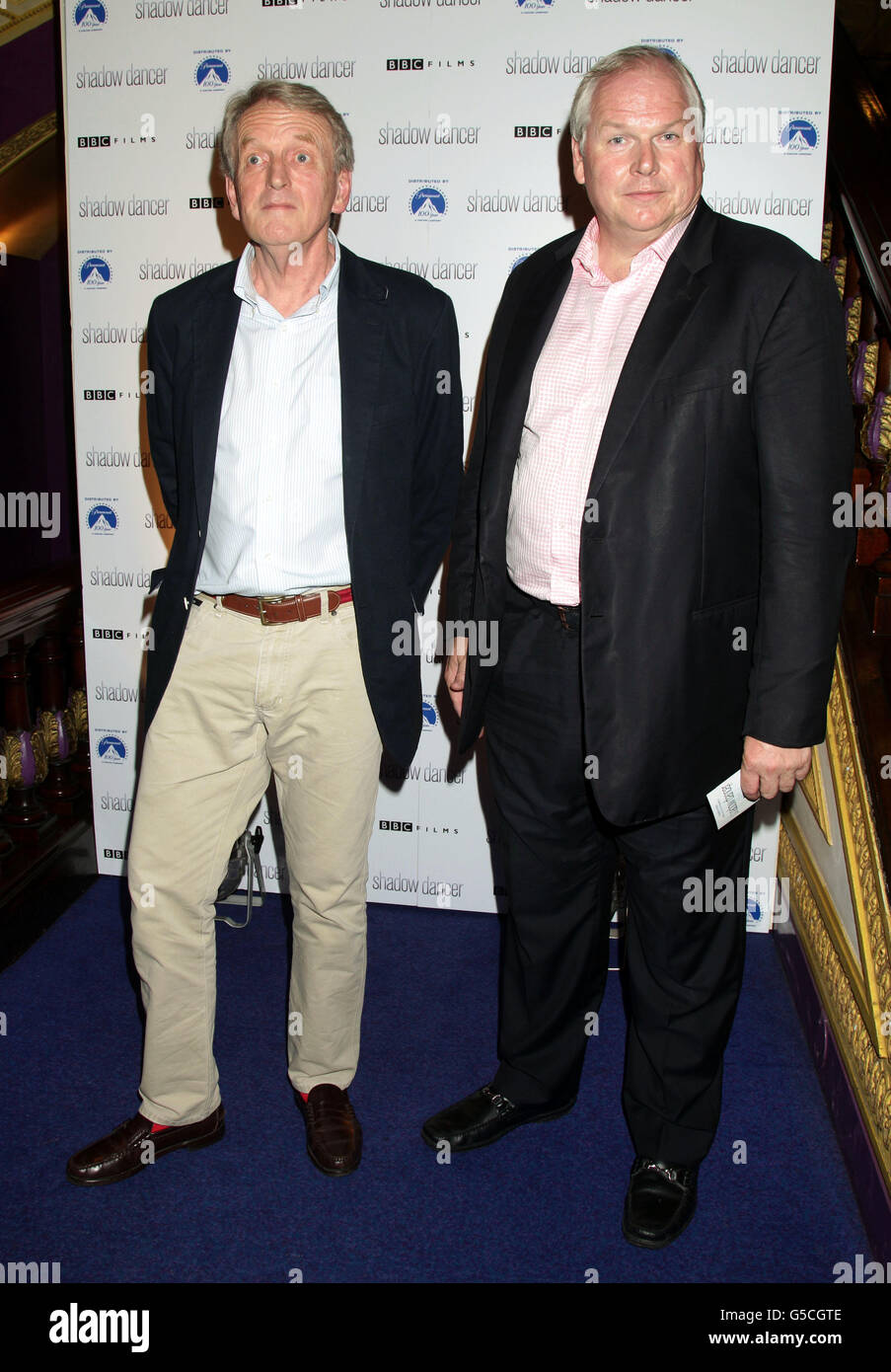 Sir Christopher Meyer (L) and Adam Bolton arriving for the UK Premiere ...