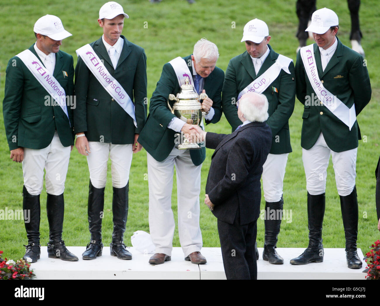 President Michael D Higgins presents Irelands Chef d'Equipe Robert ...
