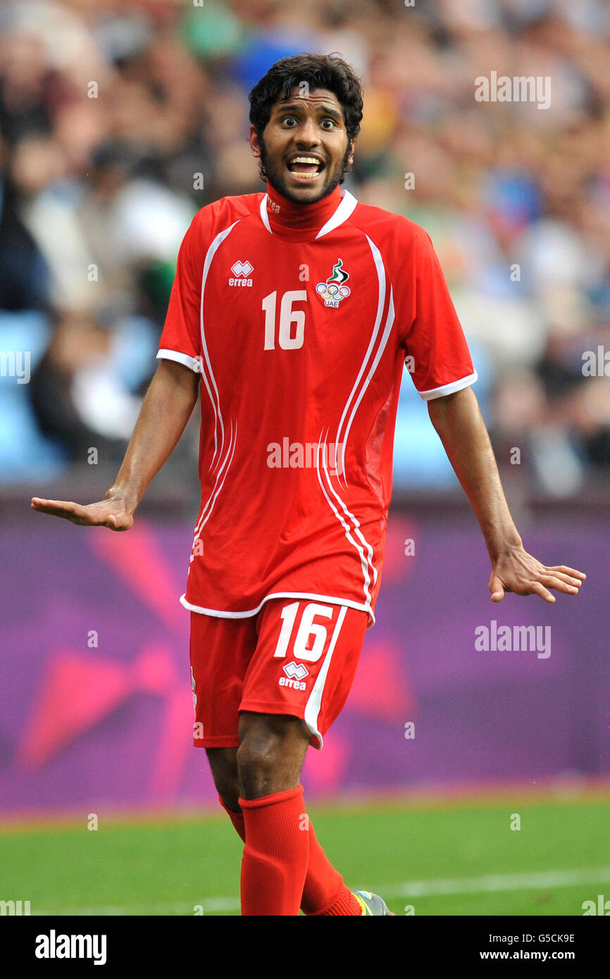 UAE's Rashed Eisa Al Falasi during the Group A match at the City of Coventry Stadium, Coventry ...