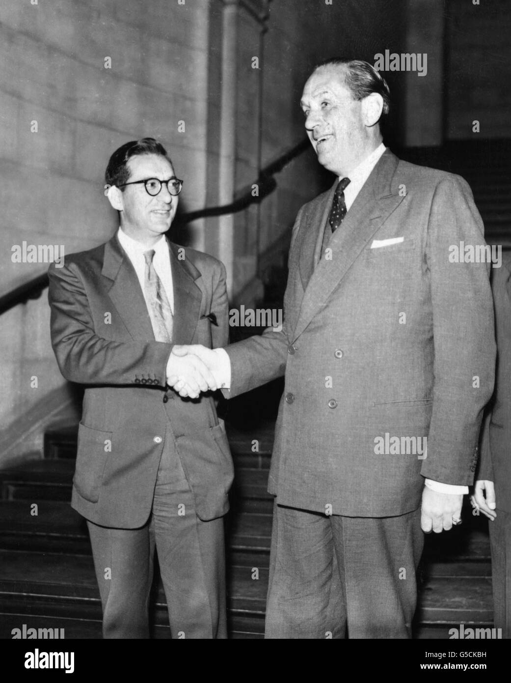 The Prime Minister of Malta, Mr Dom Mintoff (left) is welcomed at 10 ...