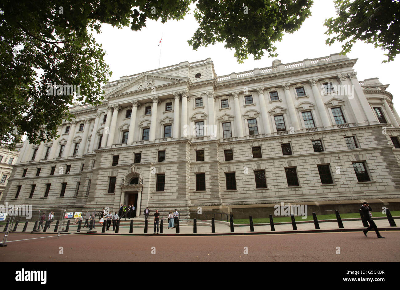 The Treasury building on Horseguards Road in central London, as ...