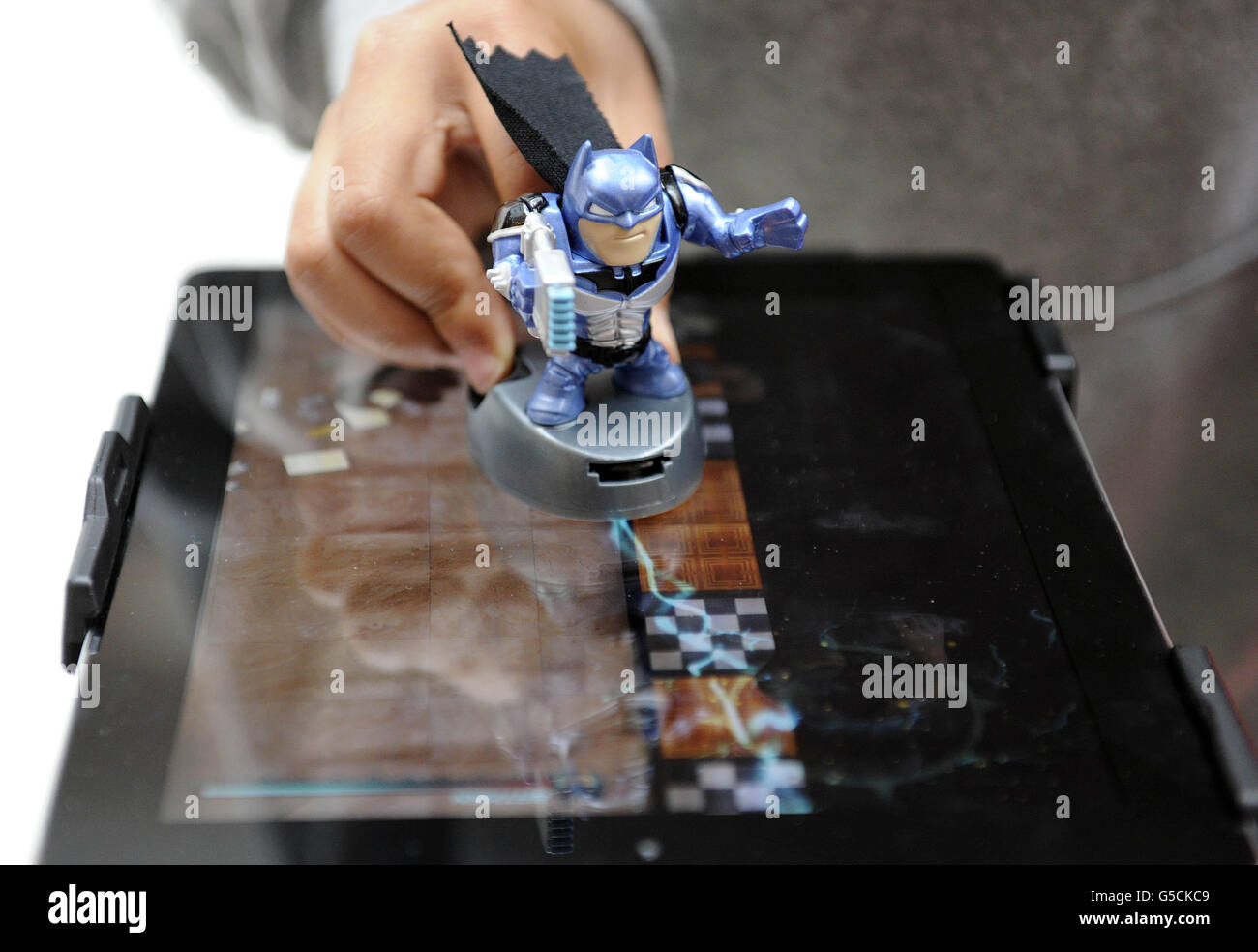 A Batman Mattel Apptivity toy being used on an iPad at The Atrium ...