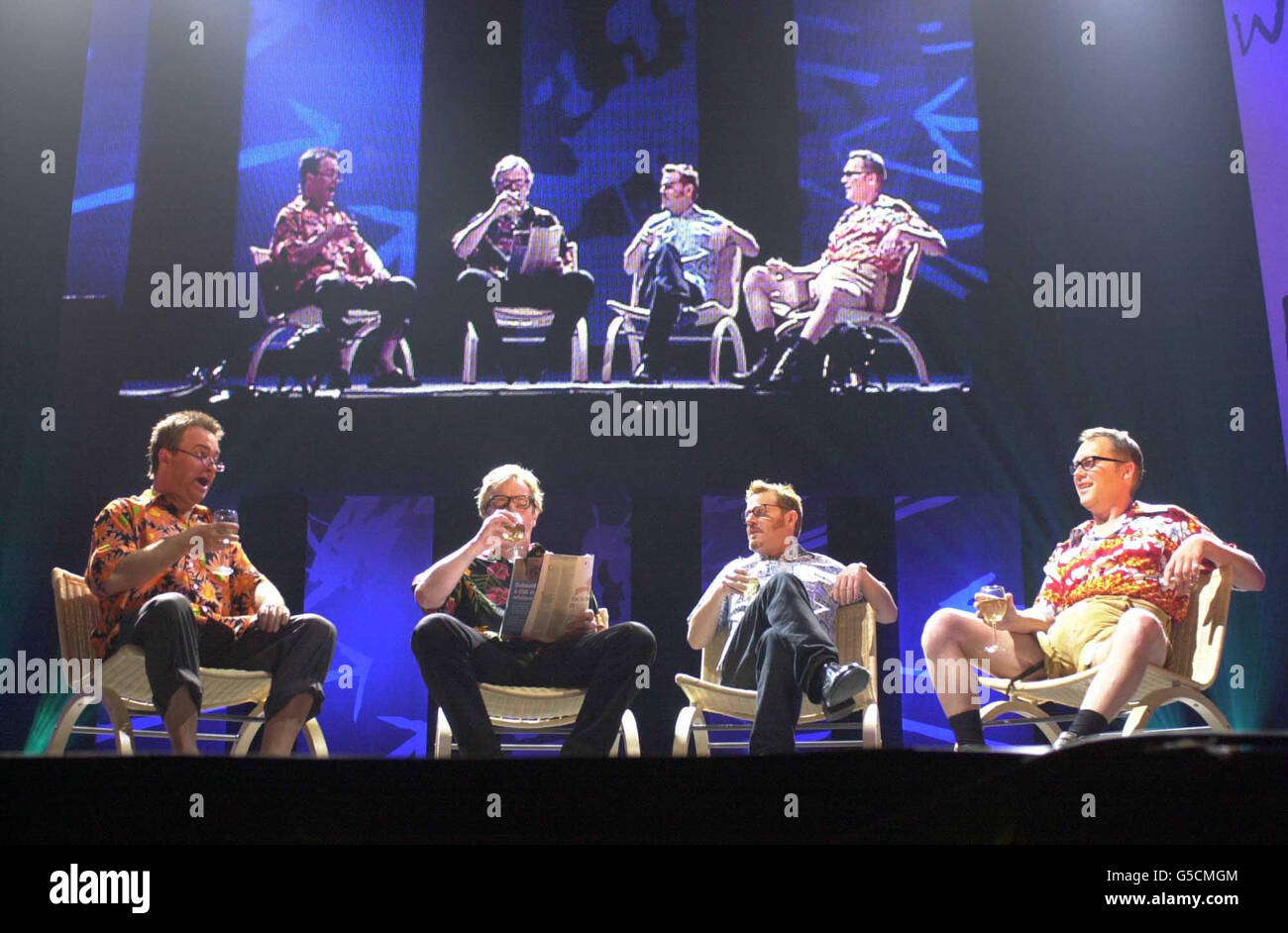 (left - right) Harry Enfield, Alan Rickman, Eddie Izzard and Vic Reeves ...