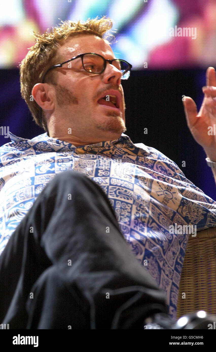 Comedian Eddie Izzard performing the Monty Phython Four Yorkshiremen ...