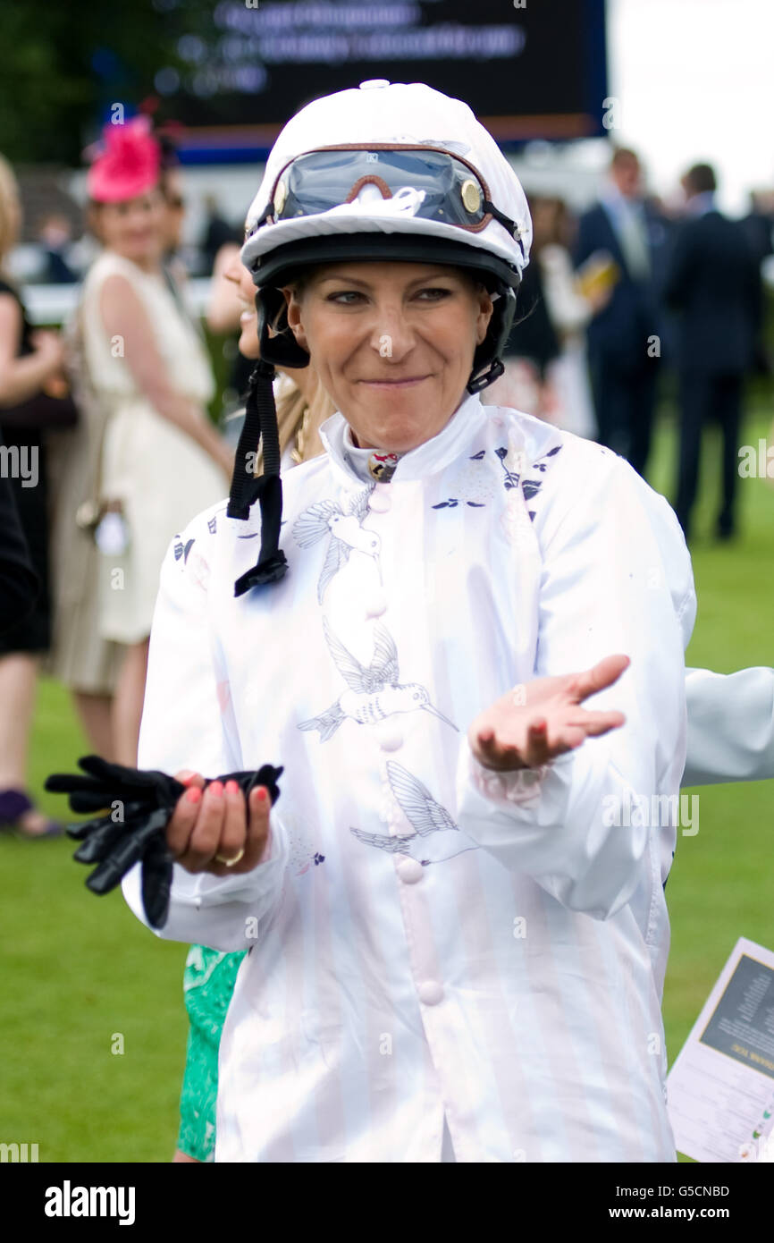 Horseracing presenter Emma Spencer after competing in the Magnolia Cup ...
