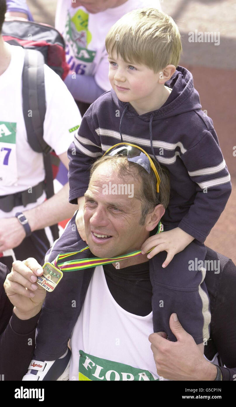 Olympic champion Sir Steven Redgrave with his son Zac after competing ...