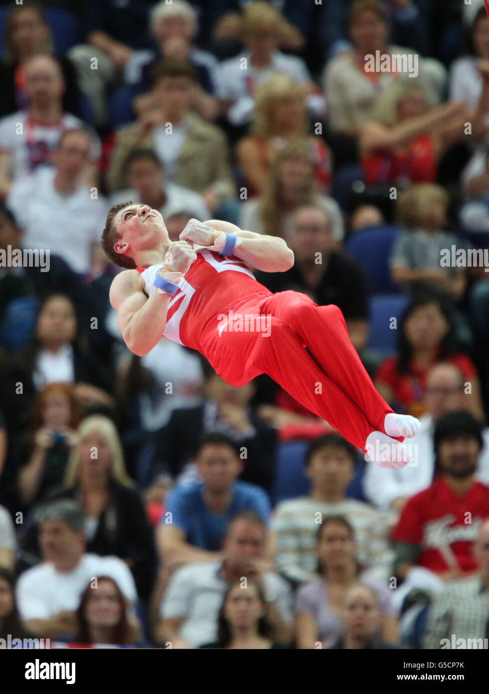 Great Britain's Sam Oldham on the rings during the Artistic Gymnastics ...