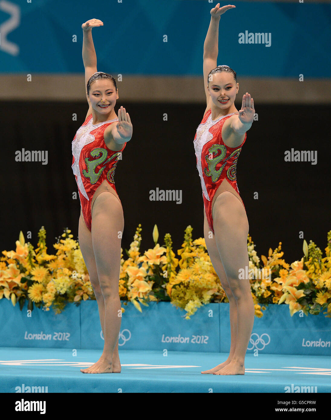 China's Huang Xuechen and Liu Ou in action during the Technical Routine ...