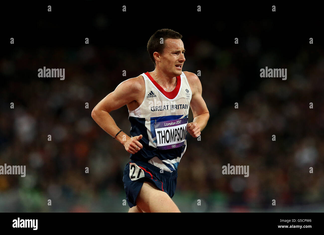 Great Britain's Christopher Thompson in the men's 10,000 metres on day ...