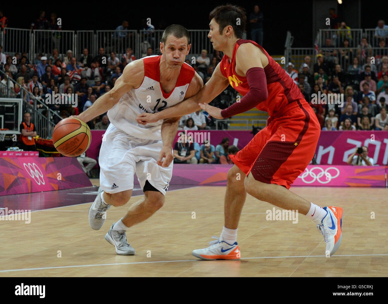 Great Britain's Nate Reinking and China's Wei Liu in action during the ...