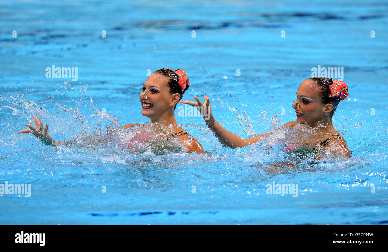Italy's Giulia Lapi and Mariangela Perrupato in action during the ...
