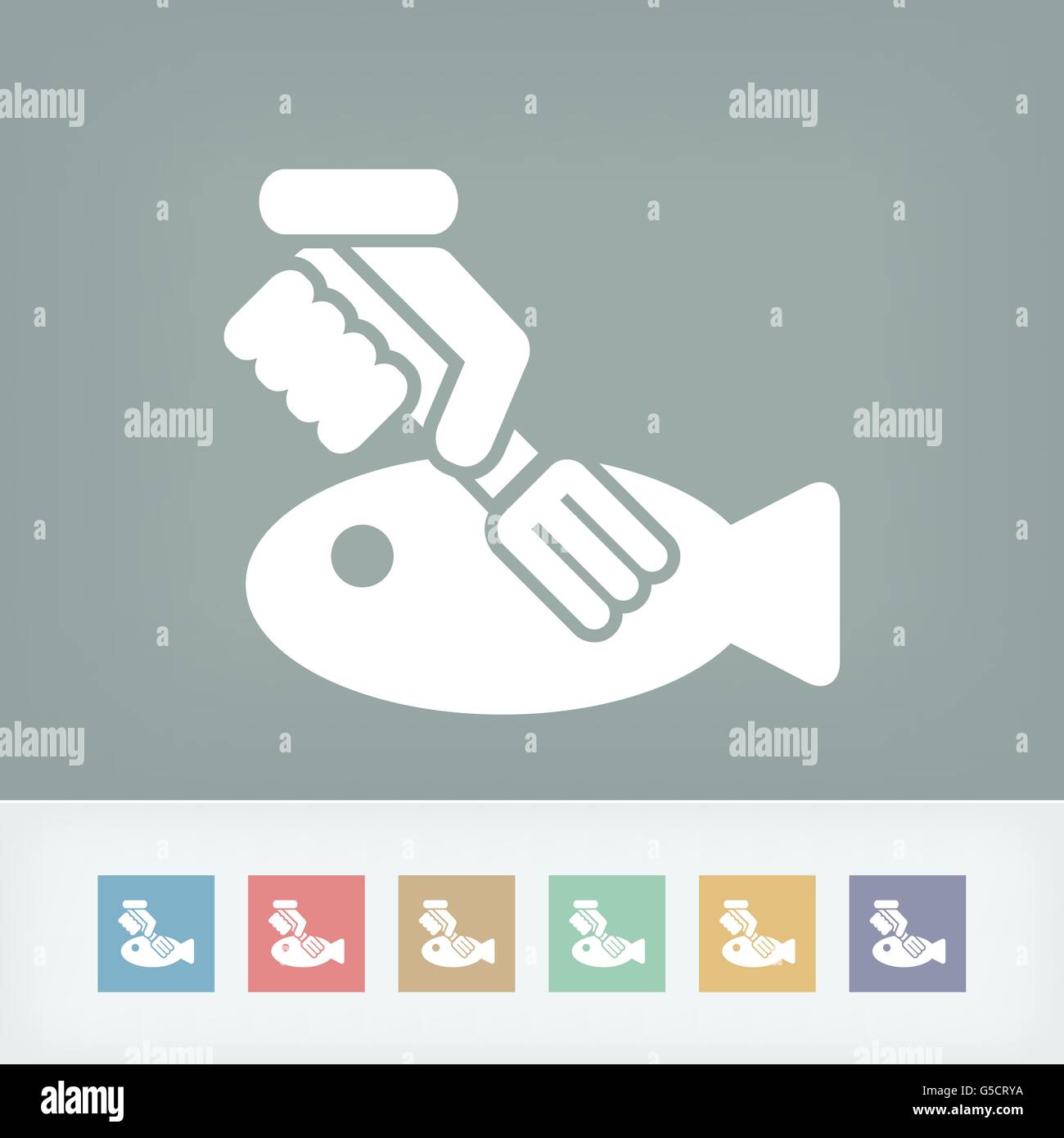 Fish eating icon concept Stock Vector Image & Art - Alamy