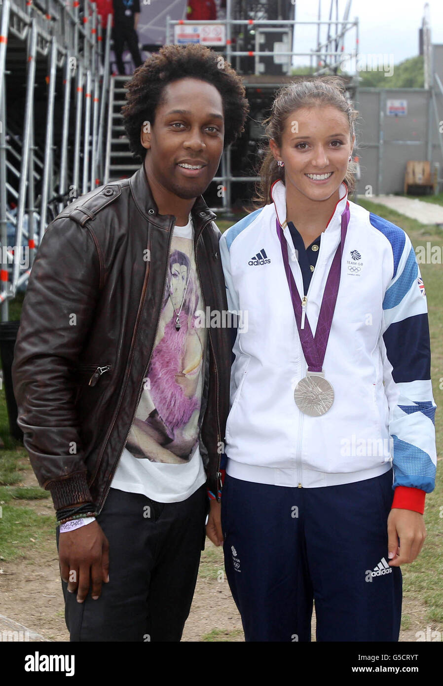 Laura Robson with Lemar before she shows off her Silver Medal to the ...