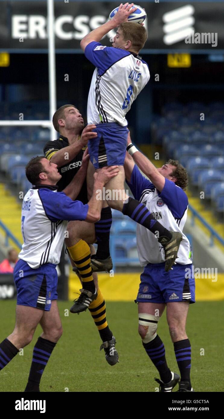 Wasps v Bath Lyle. Bath's Dan Lyle catches the ball in a line out ...