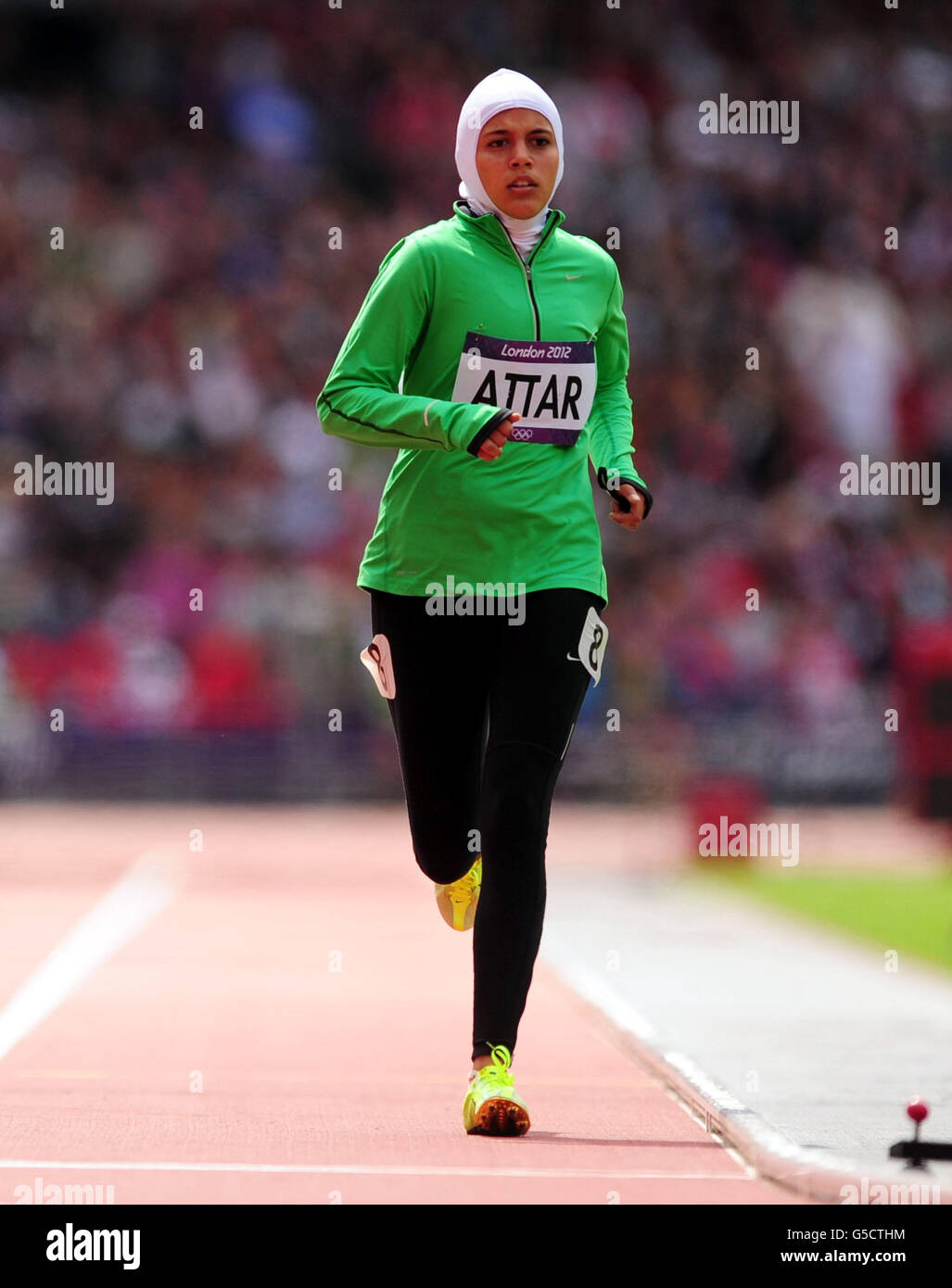 Saudia arabias sarah attar competes in womens m hi-res stock ...