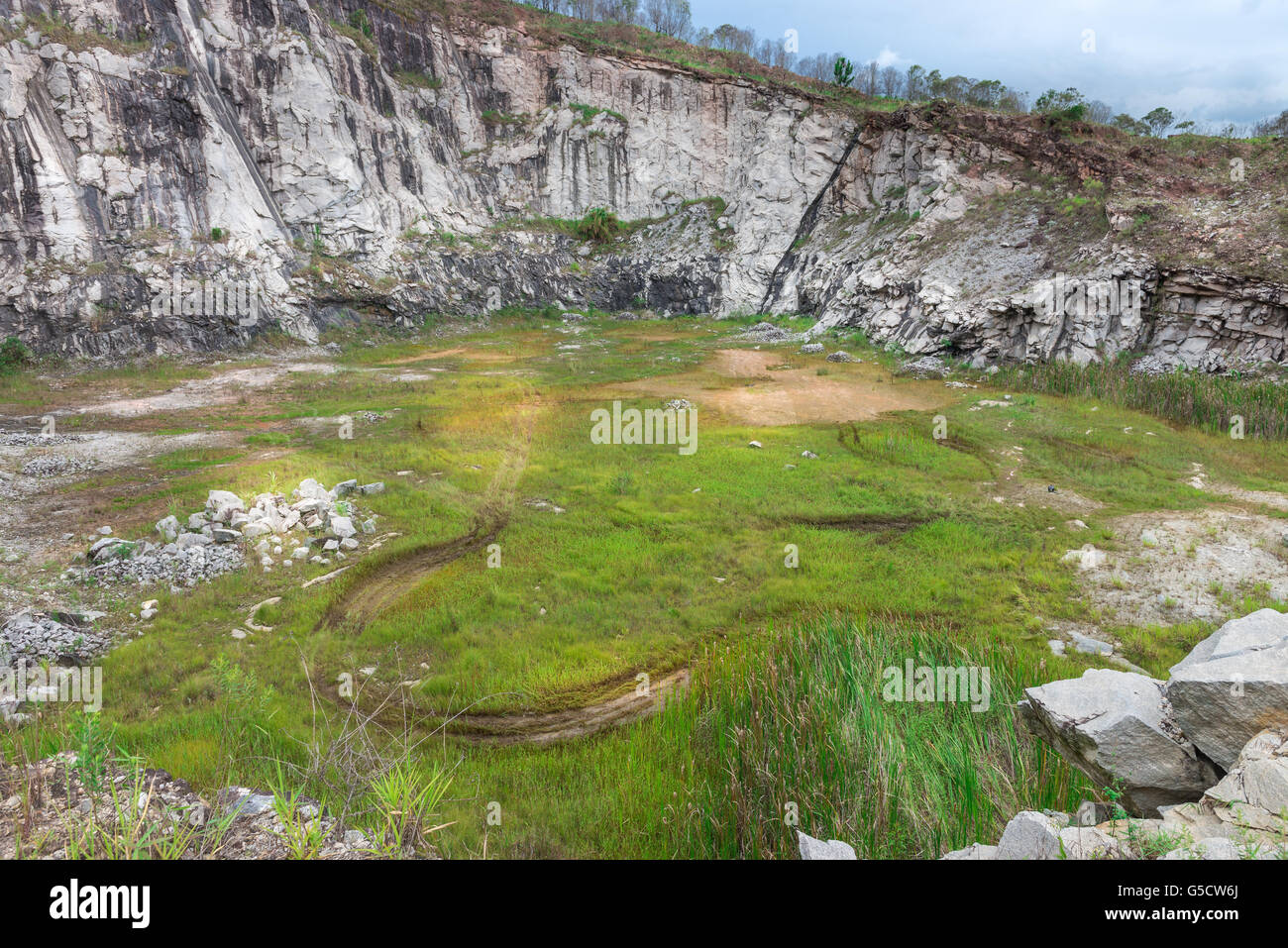 Panorama view of a stone quarry in countryside, Minas Gerais, Brazil ...